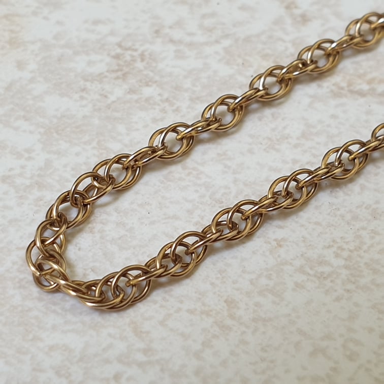 Prince of Wales Chain in 9ct Gold - Gems Afire - Vintage Jewellery UK