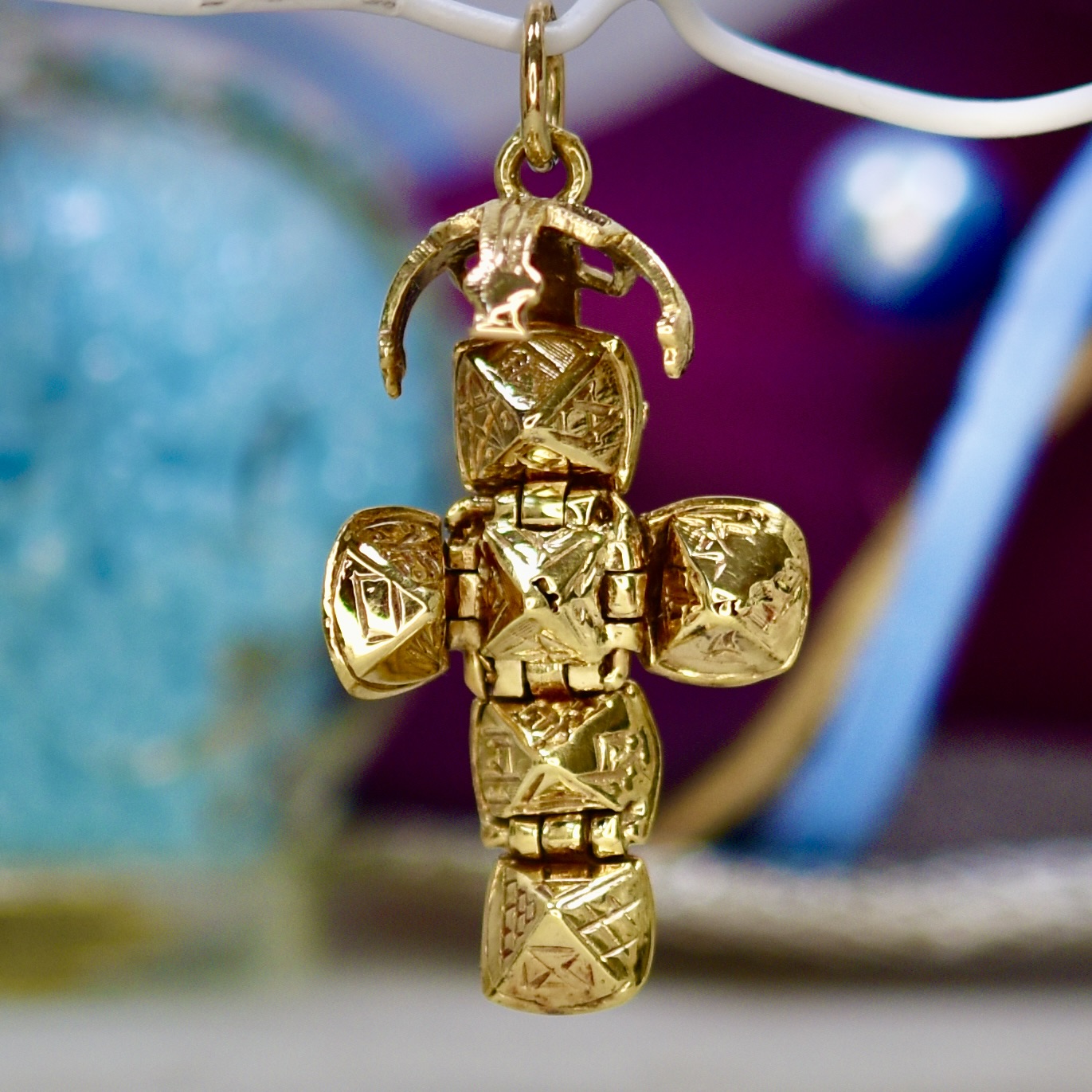 Masonic Orb Pendant in 9ct Gold - Gems Afire - Vintage Jewellery UK